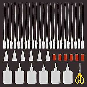 BAPHILE 300PCS CA Glue Micro-Tips,Glue Extender Precision Applicator with Glue Bottle for Hobby, Crafting, Lab Dispensing,Adhesive Dispensers Elmers Glue