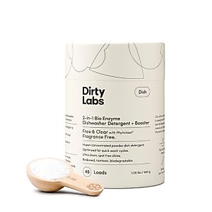 Dirty Labs | Dishwasher Detergent and Booster | Scent Free | 48 Loads (1 lb) | Ultra Clean, Spot Free, Quick Wash Optimized | Hyper Concentrated