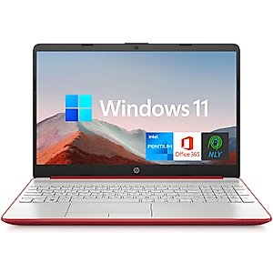 hp 15.6" Laptop with 1 Year Microsoft Office 365, Intel Pentium Quad-Core Processor, Webcam, HDMI, Wi-Fi, RJ-45 Ethernet Port, USB Type-C, Long Battery Life, NLY MP, Windows 11 (32GB RAM | 1TB SSD)