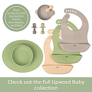 Upward Baby Spoons 3 pack - Baby Spoons Self Feeding 6 Months - Chewable Toddler Utensils with Anti Choke Barrier - Silicone baby spoons - Baby Utensils & Baby Feeding Supplies Infant First Stage