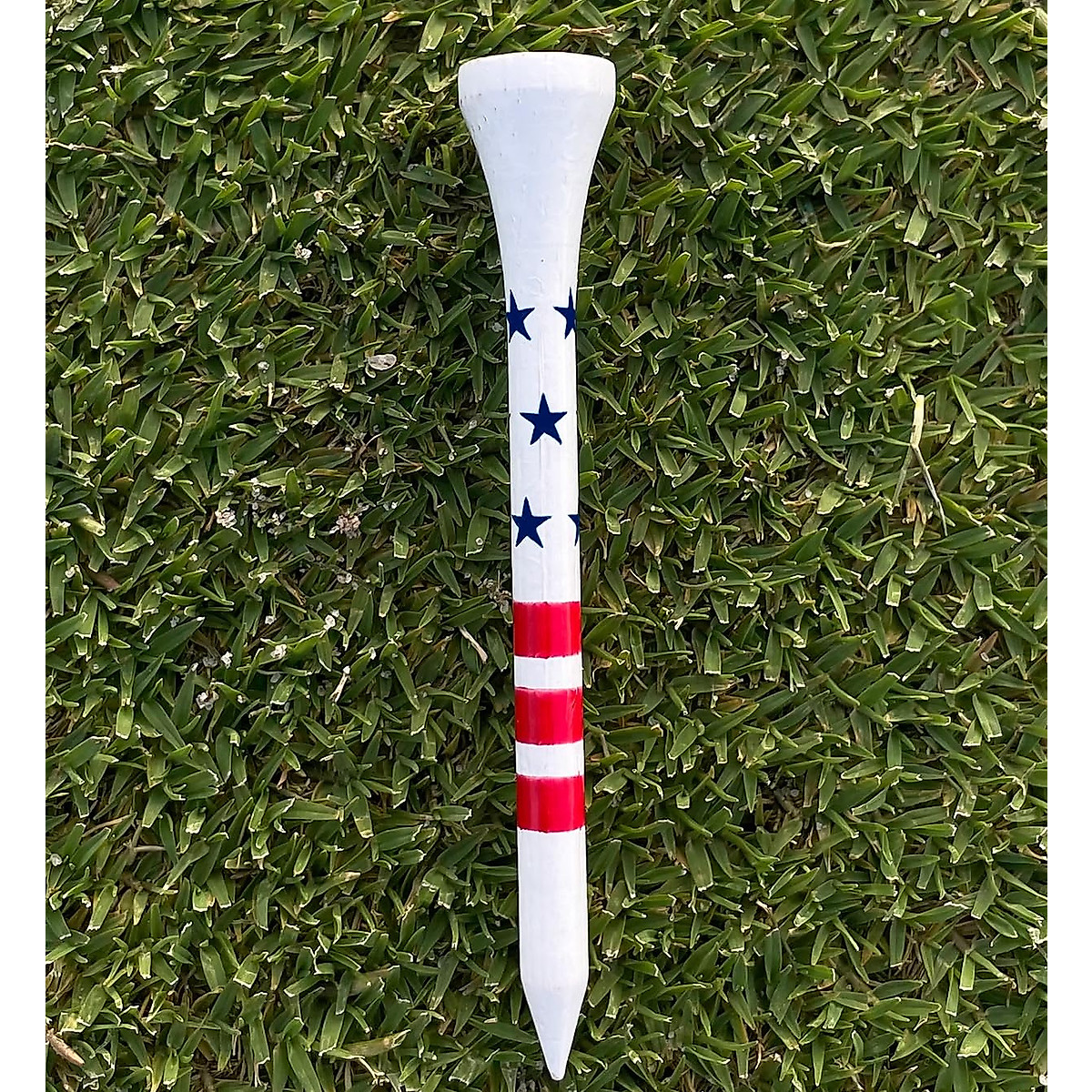 American Golf USA Golf Tees - 100 Pack of 2-3/4 Inch - American Pride Flag Design, Professional Length Tee, red white and blue