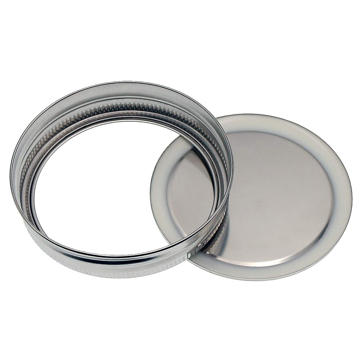 Stainless Steel Rust Proof Mason Jar Canning Lids and Bands/Rings - 10 Pack - Split-Type Mason Jar Tops/Caps for Wide Mouth (86MM) Jars, Polished Surface, Reusable, Leak Proof