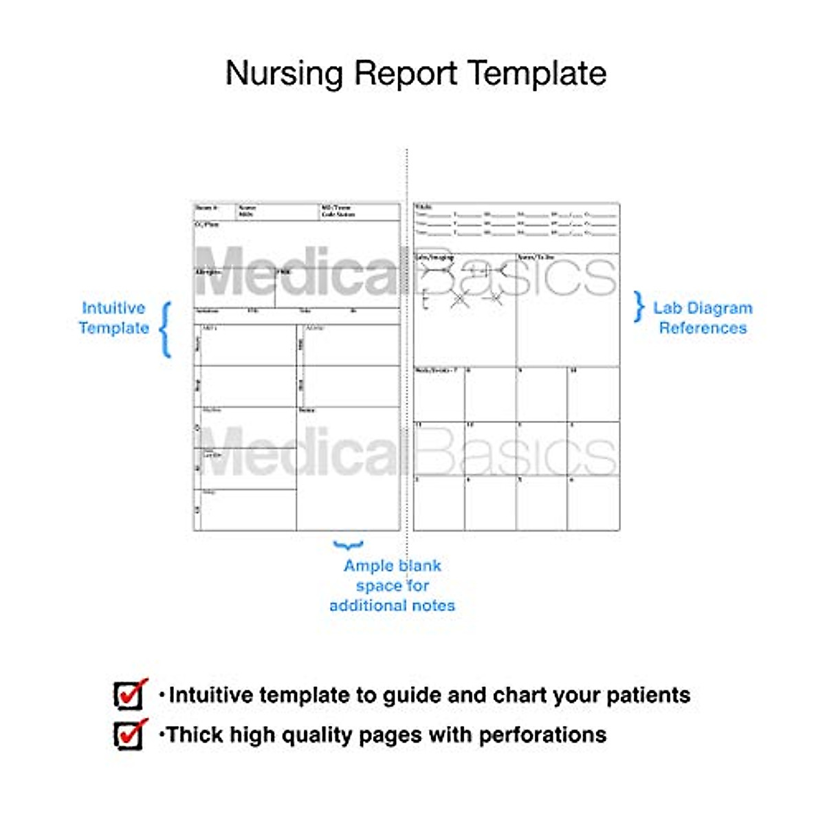 Pocket Nurse Report Sheet Notebook - Brain Sheet Template for MedSurg Nurses and CNA