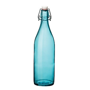 Bormioli Rocco Giara Sky Blue Glass Bottle With Stopper 33 3/4oz
