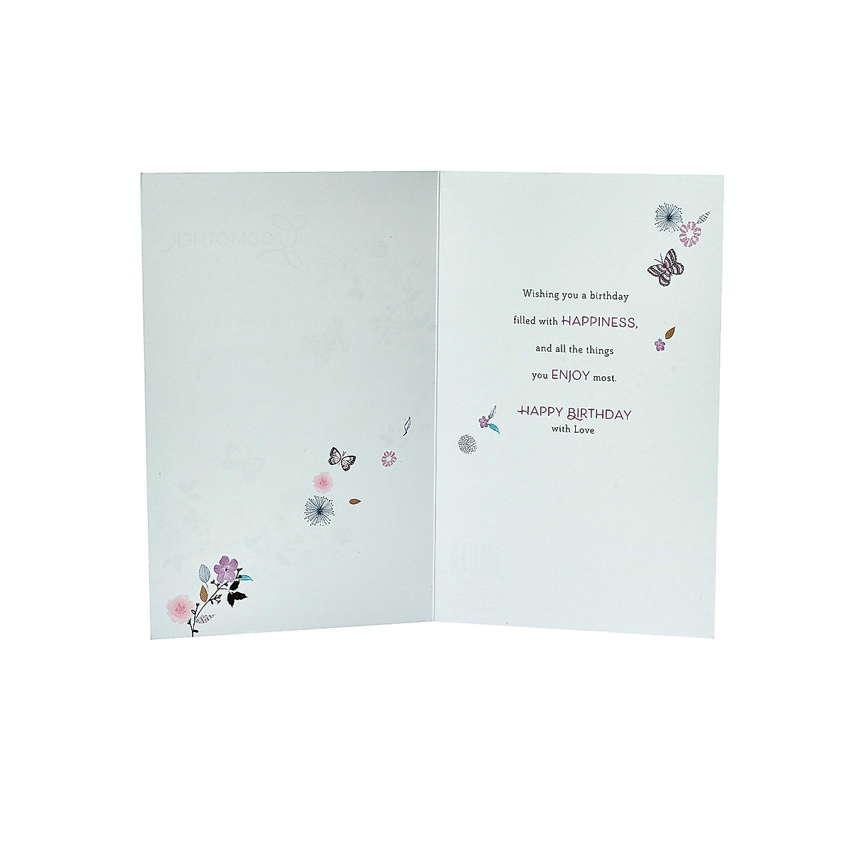 UK Greetings ‎ Godmother Birthday Card - Birthday Card for Her - Flowers and Butterflies Design