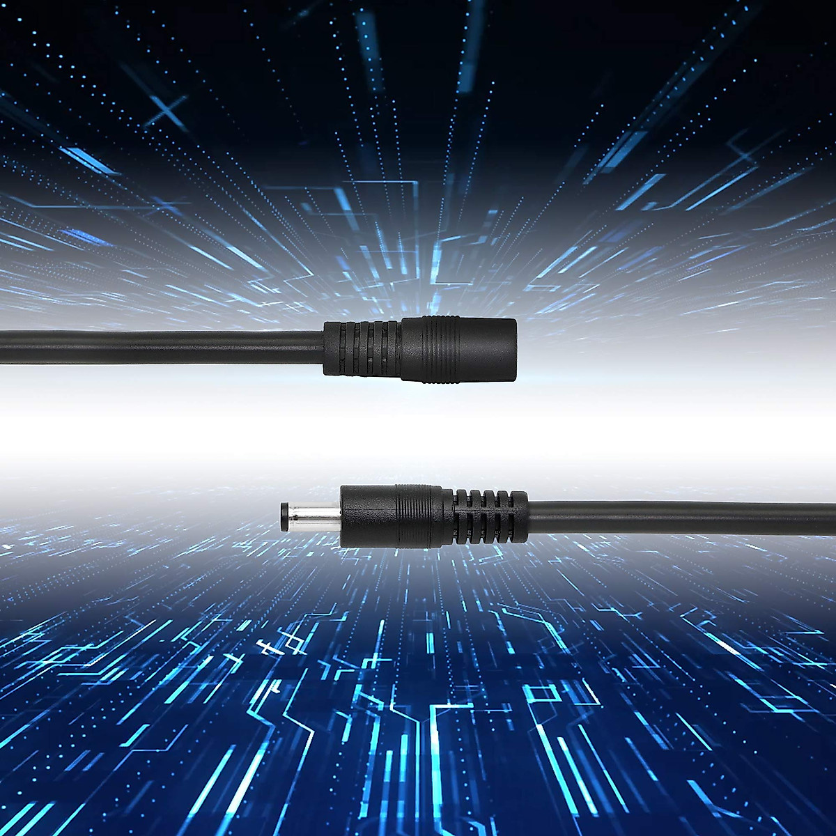 GINTOOYUN DC Power Extension Cable，DC 5.5mm x 2.1mm Male to Female Power Adapter Cable，3FT 18AWG Heavy Duty Cord for 12V CCTV Wireless IP Camera,LED,Car,More.-2PCS