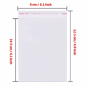 Borningfire 200 Pcs 3x4 Clear Resealable Cello/Cellophane Bags Self Adhesive Sealing, Good for Bakery Candle Soap Cookie Prints Card
