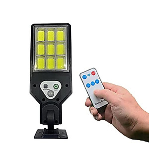 Solar Street Light Motion Sensor - IP65 Waterproof Outdoor Solar Powered Street Lights, Dusk to Dawning with Remote Control, LED Floods Light for Parking Lot, Drive-Way