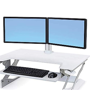 Ergotron – WorkFit Dual Monitor Kit – for 2 Monitors Up to 24 inches, 6 to 14 lbs Each – Add-on for WorkFit-T, WorkFit-TL, WorkFit-TX and WorkFit Corner – White