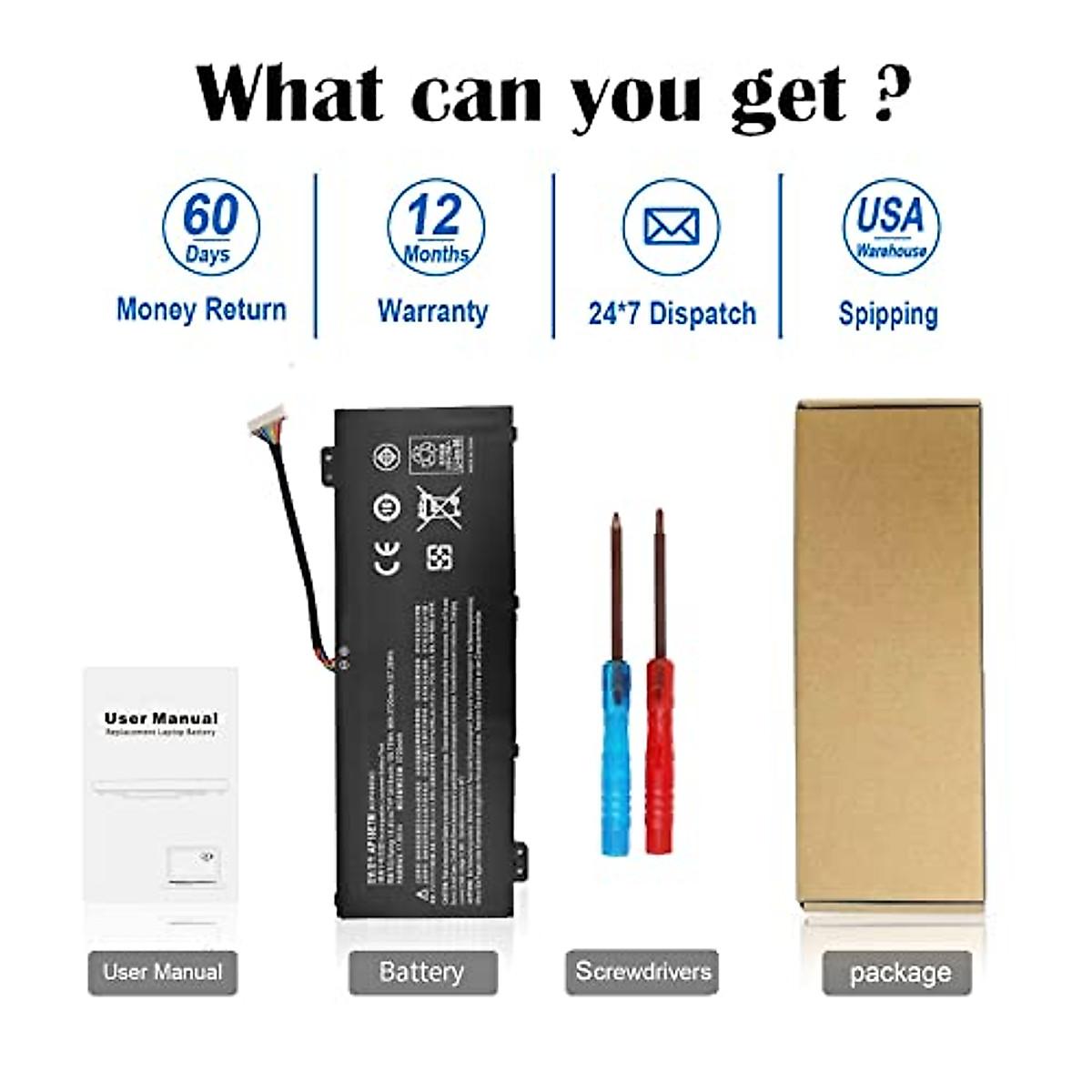 AP18E7M AP18E8M Battery for Acer Predator Helios 300 PH315-52 PH315-53 PH317-53 Predator Triton 300 PT315-51 Nitro 5 AN517-52 AN517-51 AN515-54 AN515-43 AN515-44 Nitro 7 AN715-51 Aspire 7 A715-74G