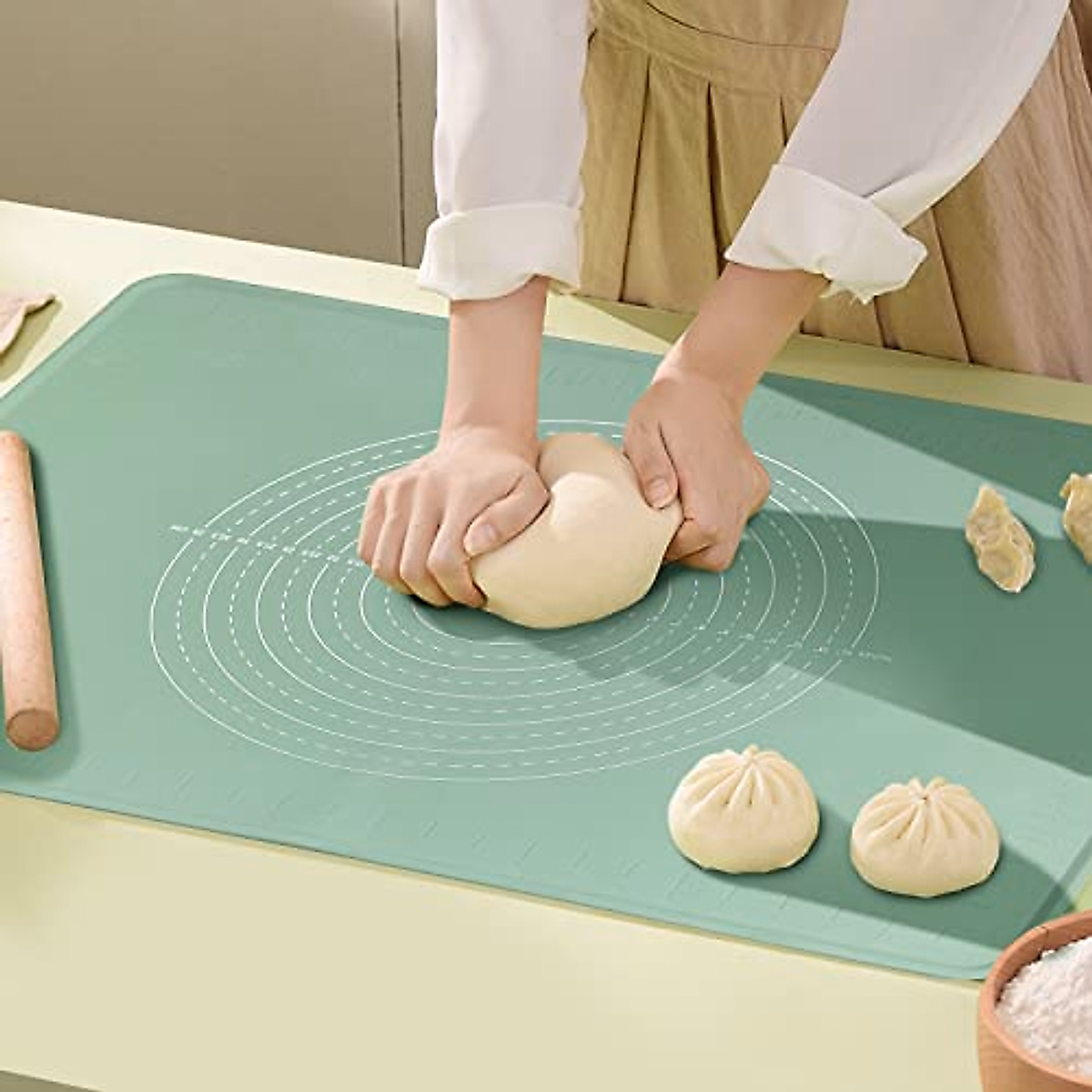 Silicone Baking Mat Extra Large Non-stick Baking Mat With High Edge, Food Grade Silicone Dough Rolling Mat For Making Cookies, Macarons, Multipurpose Mat, Countertop Mat, Placemat (16"X24")
