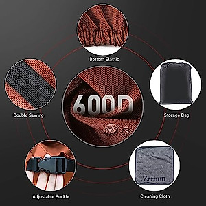 Zettum Riding Lawn Mower Cover - Lawn Tractor Cover Waterproof & Heavy Duty, 600D Outdoor Mower Cover Universal fit with Storage Bag for John Deere, EGO, Toro, Craftsman, Husqvarna, Honda and More