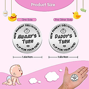 Decision Making Coin New Parents Gifts Pregnancy Gifts New Baby Gifts for Parent Mom Dad Decision Coin for Women Men Pregnancy for First Time Mummy Daddy to Be Christmas Birthday Gift (Silver)