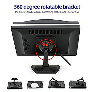 AUCELI Car Backup Camera, IP67 Waterproof Clear Night Vision Reverse Camera, HD 1080P 5 Inch Rear View Monitor System, Two Channels Car License Plate Camera Kit for Car Truck Van SUV and More