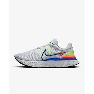 Nike Men's React Infinity Run Flyknit 3 Running Shoes, Pure Platinum/Racer Blue, 10.5 M US
