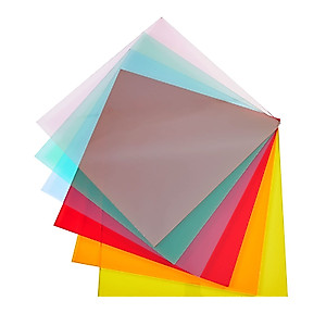 Okuna Outpost 6 Pack Colored Acrylic Sheets 1/8 Thick, Translucent Plastic Plexiglass for Laser Cutting (12x12 in, 6 Colors)