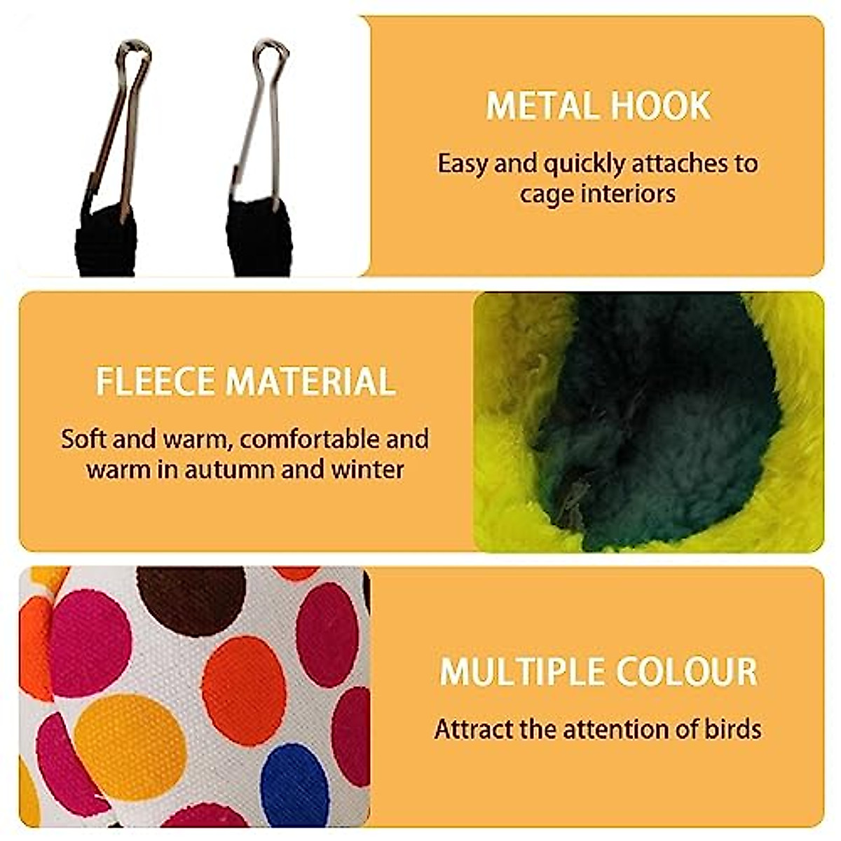 DONGKER Winter Warm Bird Nest House, Bird Parrot Hammock Nest Plush Guinea Pig Hammock Tent Bed for Hamster Parrot Macaw Budgies Cockatiels