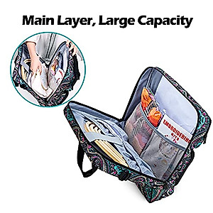 LoDrid Embroidery Storage Bag, Embroidery Project Carry Case, Portable Bag for Embroidery Kit, Craft Supplies & Cross Stitch Kits Tools, with Handles and Shoulder Strap, Totem, Bag Only