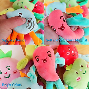 YUNKINGDOM Cute Carrot Fruits Dog Squeaky Toys Dog Toy for Pet Puppy Small Dog (Pack for 13)
