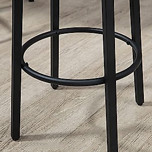 HOMCOM Industrial 5-Piece Bar Table and Chairs Set, Space Saving Dining Table with 4 Stools for Pub and Kitchen, Black & Brown
