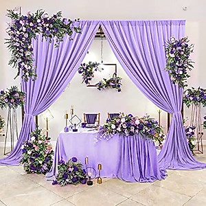 Lavender Backdrop Curtain for Parties Wedding Wrinkle Free Light Purple Photo Curtains Backdrop Drapes Fabric Decoration for Baby Shower Photoshoot 5ft x 7ft,2 Panels