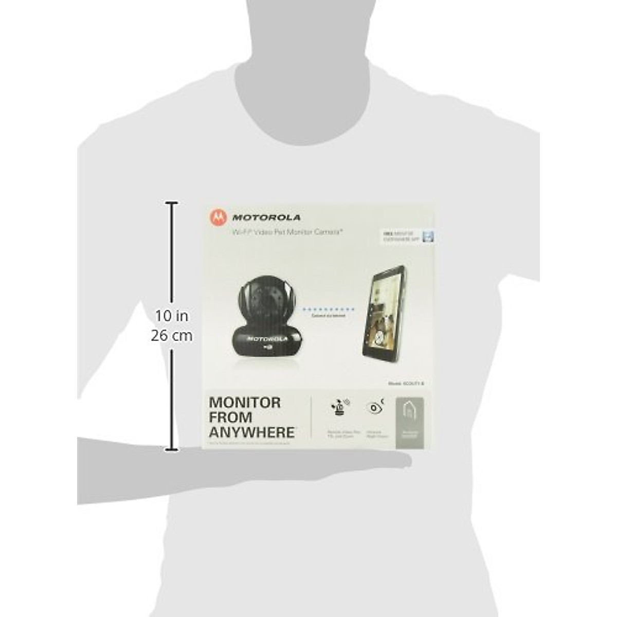 Motorola Scout1 Wi-Fi Pet Monitor for Remote Viewing with iPhone and Android Smartphones and Tablets, Black