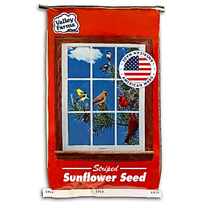Valley Farms Striped Sunflower Wild Bird Seed for Outside Feeders, Striped Sunflower Seeds for Birds, Sunflower Wild Bird Food (25 LBS)
