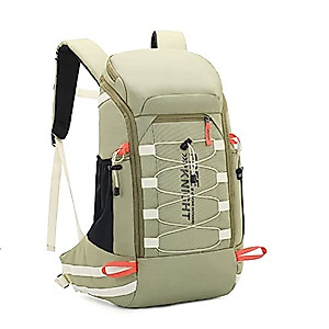 Bseash 40L Lightweight Waterproof Hiking Backpack with Rain Cover,Outdoor Sport Travel Daypack for Camping Climbing Skiing (Pea Green)