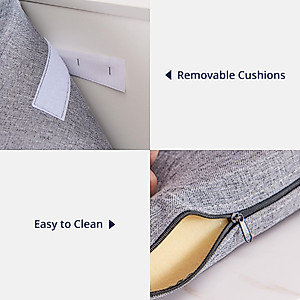 Cozy Castle 56.9" Wooden Kids Bookshelf with Reading Nook, Kids Bookcase with Detachable Cushions,Toy Storage Organizer with 9 Cubes and 2 Doors for Bedroom, Playroom, White