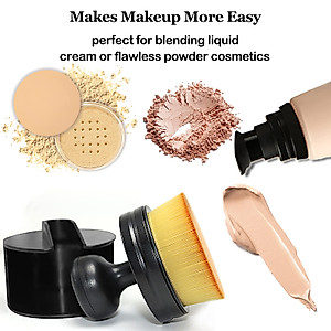 Falliny Makeup Brush, Large Full Coverage Self Tanner Foundation Brushes Travel Kabuki Powder Brush for Face Body, Blending Liquid, Bronzer,Sunscreen,Cream or Flawless Powder Cosmetics