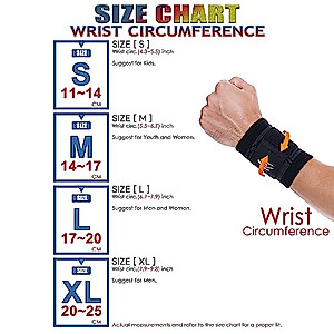 HiRui Wrist Brace/Wraps Wrist Compression Strap and Support for Work Fitness Weightlifting Sprains Tendonitis, Carpal Tunnel Arthritis, Pain Relief, Adjustable Wristbands 2 PACK (Black, M)