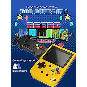 Fadist Handheld Game Console, Portable Retro Game Console, Built in 500 Classic Games,IdeIdeal Gift for Kids, Friend