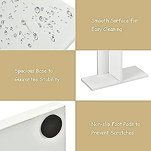 Tangkula 8 Shelf Bookshelf, Wooden Tree Bookcase with 8 Book Shelf, 20”L x 8”W x 55.5”H, Freestanding 8 Tier Storage Display Shelf with Anti-toppling, Corner Shelf for Living Room Home Office (White)