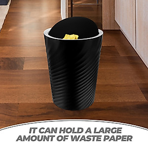 ABOOFAN Trash Can with Swing Lid 10L Plastic Wastebasket Garbage Container Waste Bin for Kitchen Bathroom Bedroom Office Under Desk