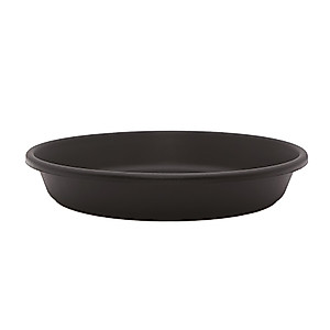 The HC Companies 10 Inch Round Plastic Classic Plant Saucer - Indoor Outdoor Plant Trays for Pots - 10.75"x10.75"x1.75" Black