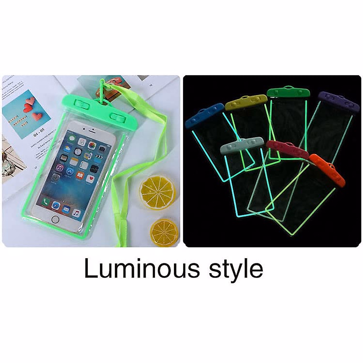 Universal Floating Waterproof Phone Pouch Holder, Dry Bag with Strap, Compatible with iPhone 13/12/11 Pro Max/Pro/8 Plus, Galaxy S22/S21/S20/S10/Note 20/10/9 up to 6.7" (Green)