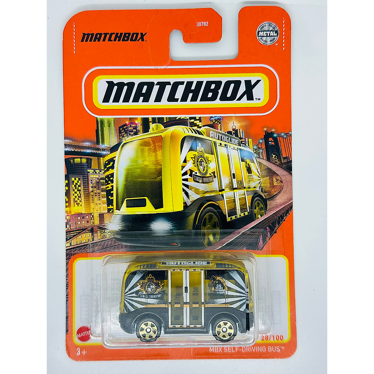 Matchbox - MBX SELF-Driving Bus - Yellow - 28/100 - Mint/NrMint Ships Bubble Wrapped in a Box