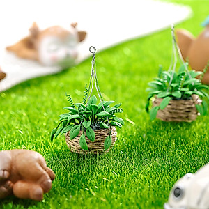 Skylety 2 Pieces 1:12 Miniature Dollhouse Plants Miniature Bonsai Plant Dollhouse Christmas Tree Mini Potted Plant Dollhouse Hanging Plant Pot Model for Toddlers Girls and Boys Toys DIY