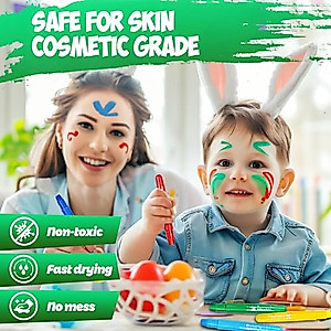 nsxsu 12 Colors Face Paint Sticks for Kids, Washable Face Painting for Toddlers and Students, Birthday Makeup Party Supplies, Kids Stocking Stuffers, Mess-Free Girls Boys Face Painting Kits