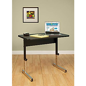 Calico Designs Adapta Height Adjustable Office Desk, All-Purpose Utility Table, Sit to Stand up Desk Home Computer Desk, 23" - 32" in Powder Coated Black Frame and 1" Thick Walnut Top, 36 Inch, Black/Walnut