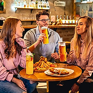 Glass Cups with Lids and Straws, 20 OZ Drinking Glasses with Bamboo Lids, Can Shaped Glass Cups, Reusable Clear Iced Coffee Cups for Smoothie, Juice, Milk, Whiskey, Soda, Tea, Water- 2 Pack