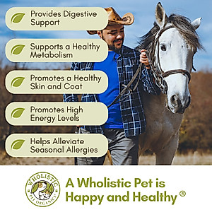Wholistic Pet Organics Equine Complete: Horse Multivitamin for Total Body Health - Horse Supplement with Vitamins, Minerals, Prebiotics, Probiotics, Antioxidants and More - 4 Lb