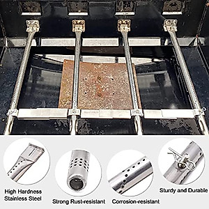 Grill Burners Replacement Parts for Charbroil 463347017 463361017 463277017 463673017 463376217 463342119 463376018P2 , Heat Plate Tend Shields, Crossover Tubes for Charbroil Performance 4 Burner