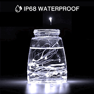 Olafus 16 Pack Cool White and Blue Fairy Lights Battery Operated, Mini Starry String Light Waterproof IP68, 7ft 20 LED Firefly Starry Light Copper Wire for Christmas Decorations Wedding Party DIY