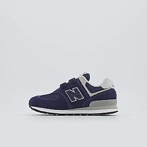 New Balance Boy's 574 Core Hook and Loop Sneaker, Navy/White, 1.5 Little Kid