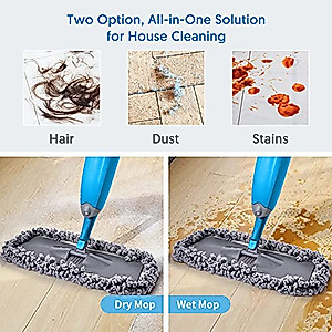 EXEGO Reusable Mop Pads Refills for Swiffer Power Mop Microfiber Mop Pads Refills Machine Washable Household Replacement Mop Pads Compatible with Swiffer Power Mop 13"-15" Spray Wet Mops, 4 Pack