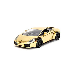 Fast & Furious 1:24 Lamborghini Gallardo Gold Chrome Die-Cast Car, Toys for Kids and Adults