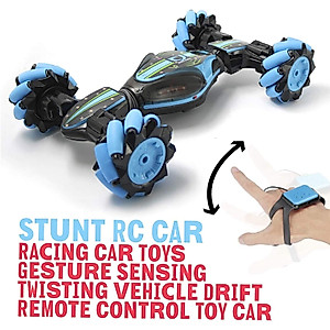 Remote Control Stunt Toy Car,Twisting Off-Road Vehicle,360 Degree Flip Double Sided Rotating Race Car,2.4G Gesture Sensing with Four-Wheel Drive,Best Gift for Kids and Adults.£¨Blue