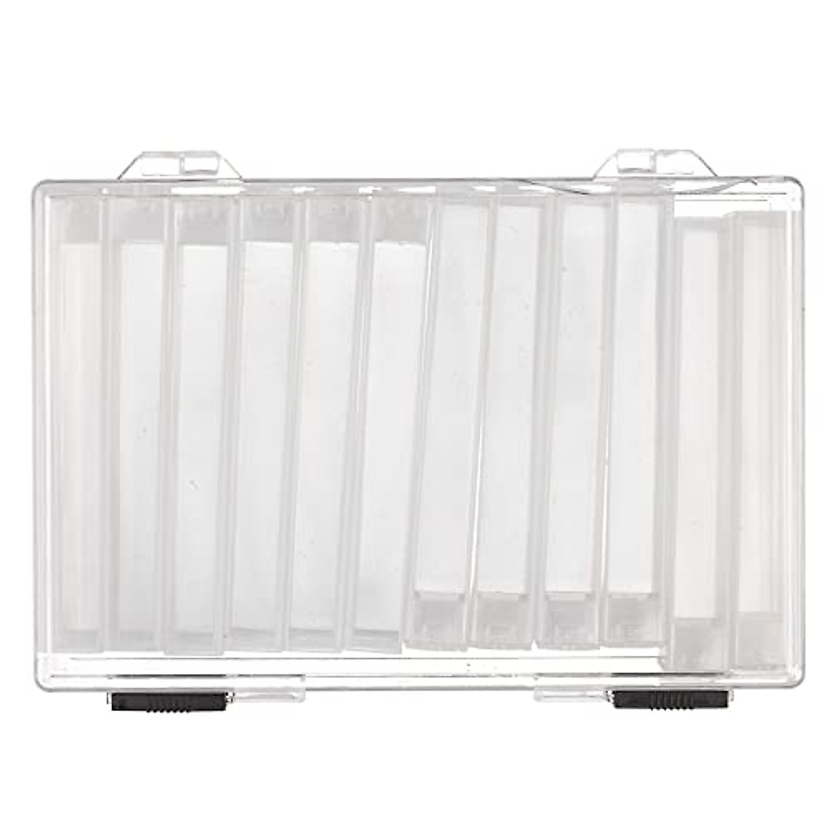 Flip Top Storage System Box | 12 Clear Plastic Organizing Containers | 6.25in x 4in x 1.4in