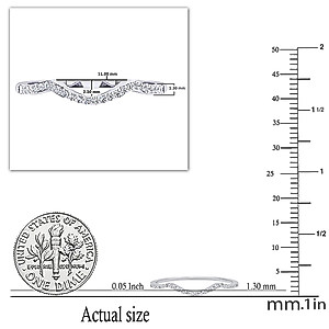 Dazzlingrock Collection Round White Diamond Curved Wedding Contour Band for Women (0.12 ctw, Color I-J, Clarity I2-I3) in 10K White Gold Size 7